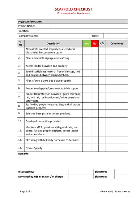 STORE INSPECTION Form # HSEQ - Form 2 Rev 2.docx | Home Security | Home & Garden