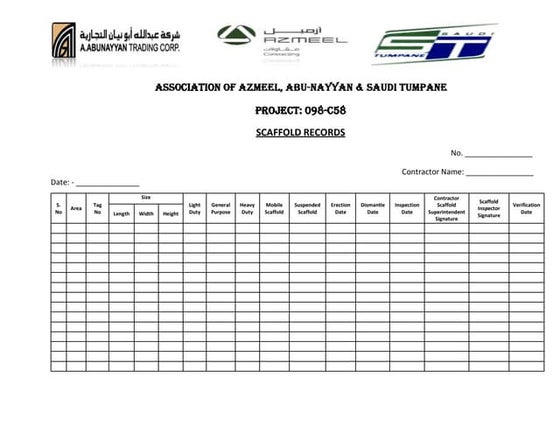 Weekly scaffolding checklist | PDF