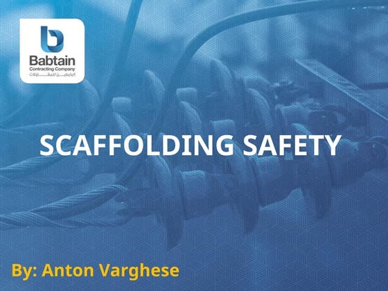 Scaffolding safety training.ppt | Injuries | Diseases and Conditions