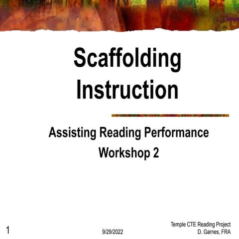 Scaffolding Workshop Powerpoint 0 1 Ppt