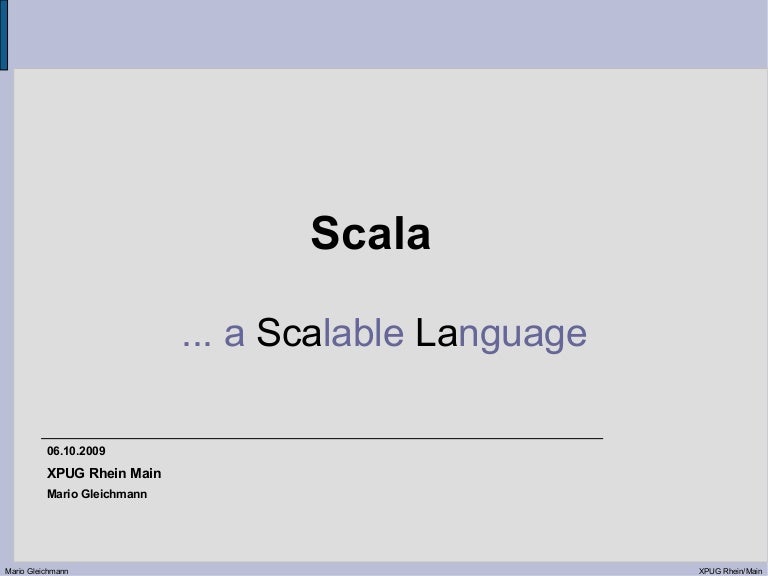 Scala A Scalable Language 1673