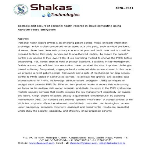 Scalable And Secure Of Personal Health Records In Cloud Computing Using Attribute Based