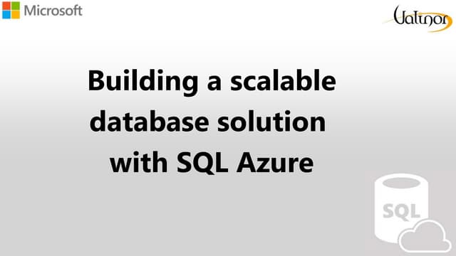 Scalable Relational Database With Sql Azure Ppt 3828
