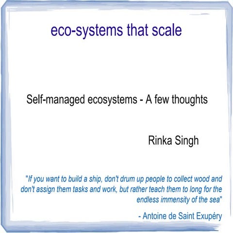 Scalable Ecosystems Some Learnings Ppt