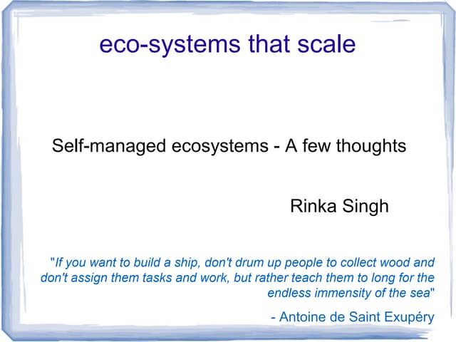 Scalable Ecosystems Some Learnings Ppt