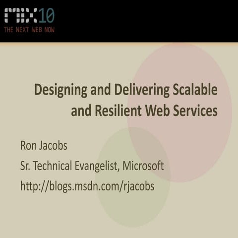Scalable Resilient Web Services In Net