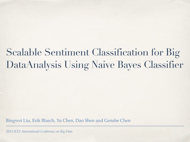 Scalable sentiment classification for big data analysis using naive ... Scalable sentiment classification for big data analysis using naive ...