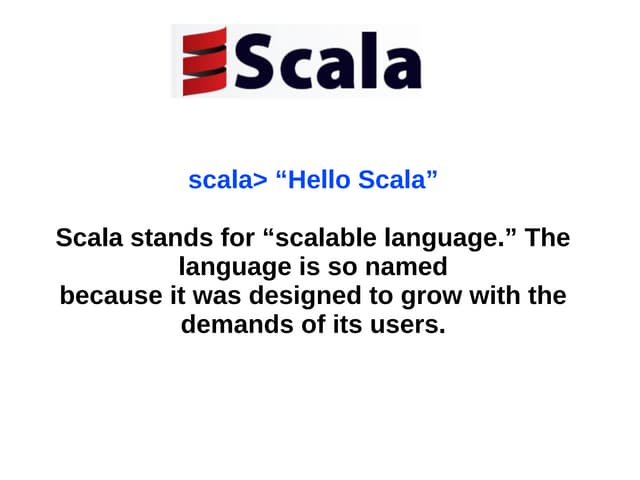 Introduction To Scala | PPT Introduction To Scala | PPT