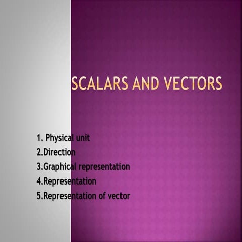 Vectors and scalars - grade 10