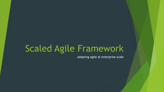 SAFe® - scaled agile framework in practice | PPT