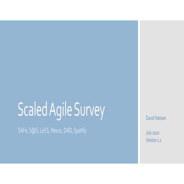 Scaled Agile Survey | PPTX | Business | Business and Finance