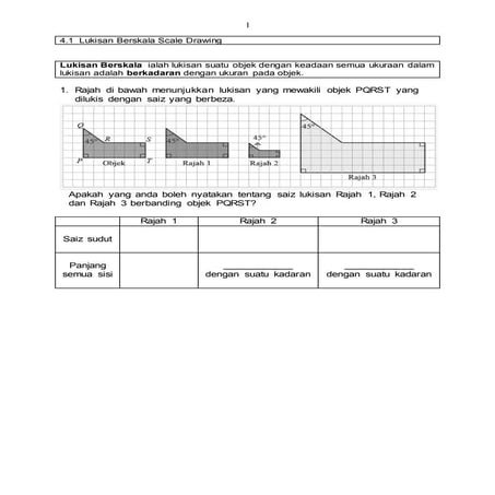 Scale drawing fm 3 maths | DOC