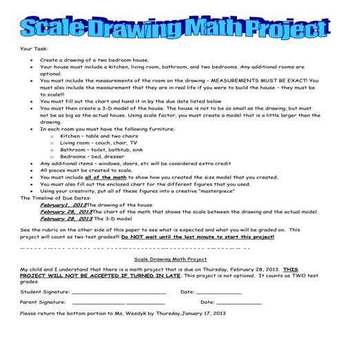 Scale drawing math project | DOCX