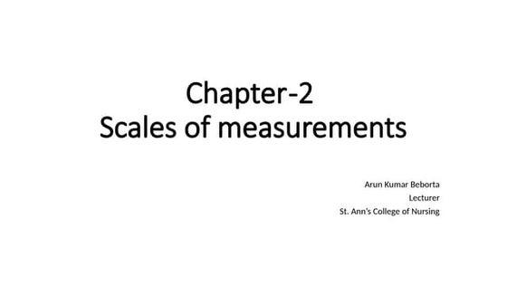 Scales of Measurement | PPS | Science