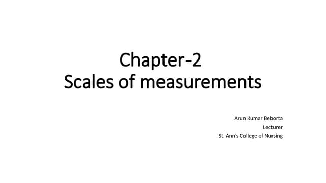 Scales of Measurement | PPS