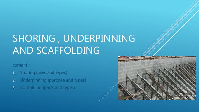 Shoring and underpinning | PPTX