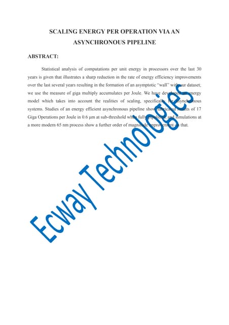 Scaling Energy Per Operation Via An Asynchronous Pipeline Pdf