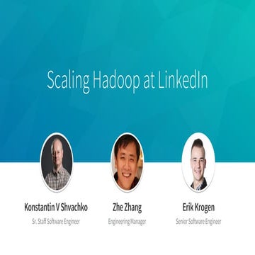 Scaling Hadoop At Linkedin Ppt