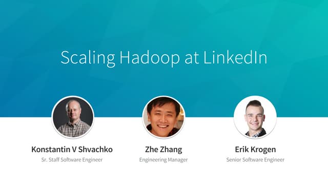 Scaling Hadoop At Linkedin Ppt