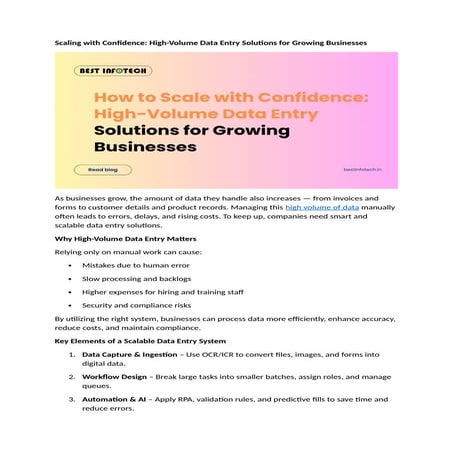 Scaling with Confidence: High-Volume Data Entry Solutions for Growing ...