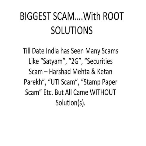 Scam With R O O T S O L U T I O N S | PPT
