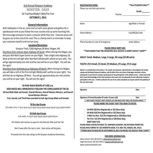 2nd Annual SCA Monster Dash - Magee, MS | PPT