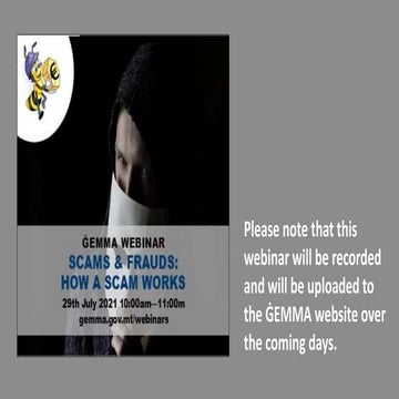 Scams and fraud presentation webinar - jul2021 | PPT