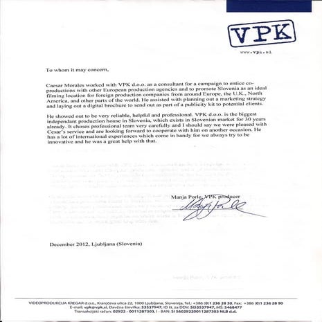 VPK Reference Letter | PDF