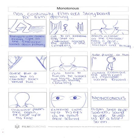 storyboard for non-continuity film opening | PDF