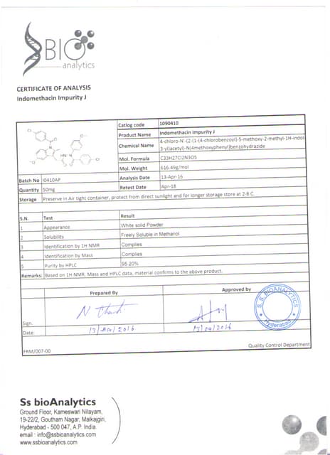 CERTIFICATE OF ANALYSIS THEOPHYLLIDINE | PDF