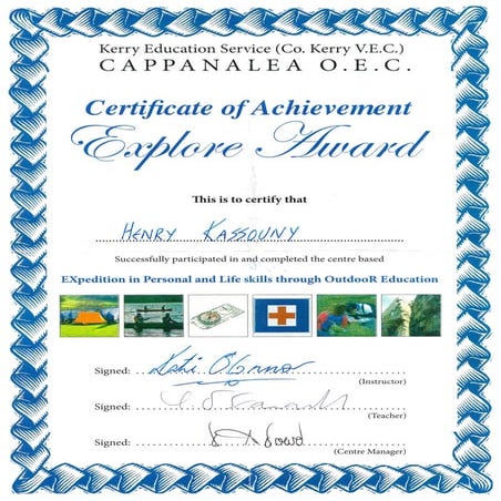 Cappanalea Exploration Certificate | PDF