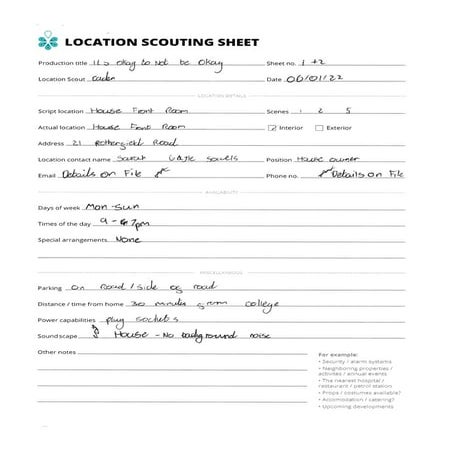 Location scouting house | PDF