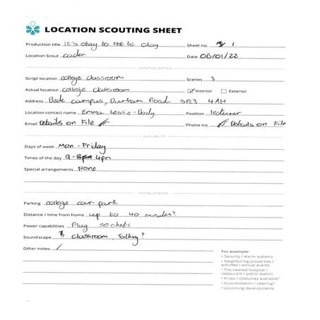 Location Scouting College | PDF | College Sports | Sports
