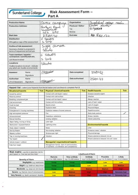 Risk Assessment College | PDF | College Planning | College Education