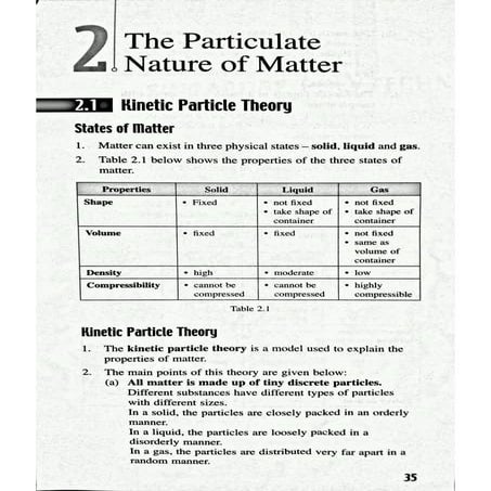 Quick notes on kinetic particle theory | PDF