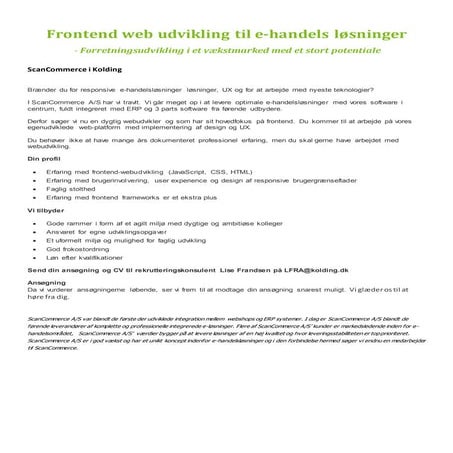 Scan commerce frontend webudvikler | DOCX