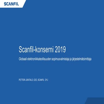 Scanfil Pörssi-ilta Helsinki 11.09.2019