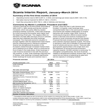 Scania Year-end Report 2013 | PDF