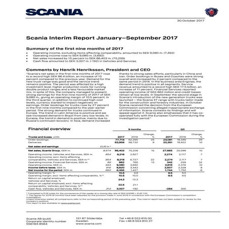 Scania Interim Report, January–March 2016 | PDF