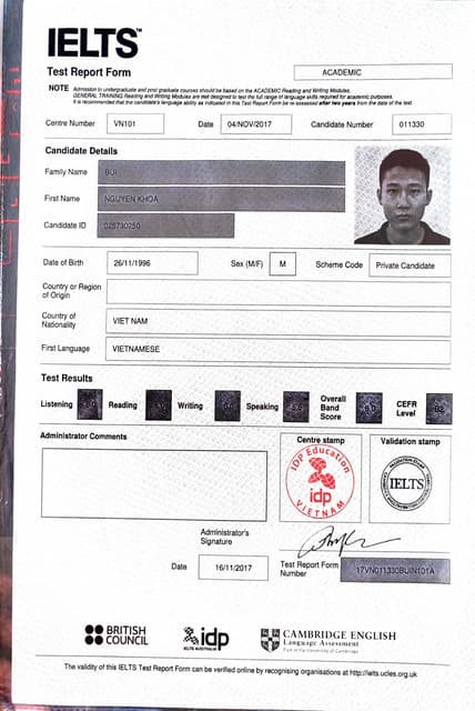 IELTS Certificate | PDF
