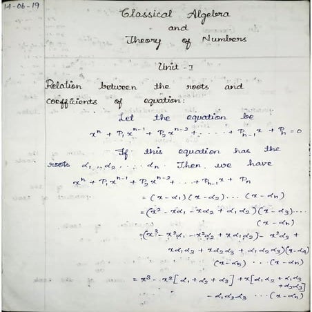 classical algebra | PDF
