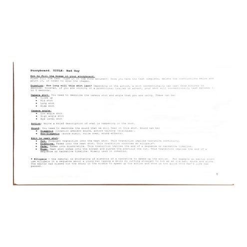 MUSIC VIDEO STORYBOARD | PDF