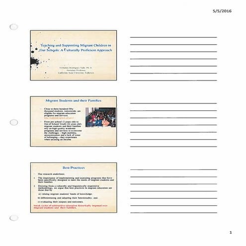 Teaching and Supporting Migrant Children in Our Schools: A Culturally ...