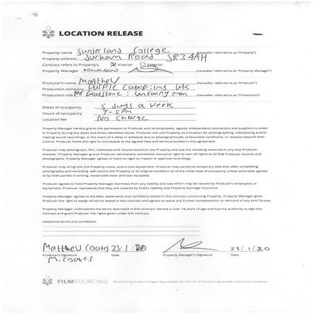 Location Release | PDF