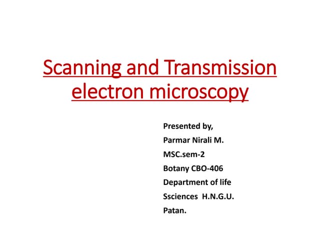 transmission Electron Microscopy (Tem) | PPTX