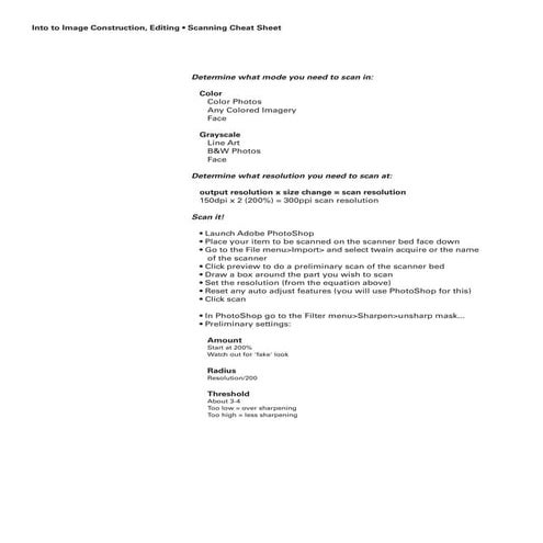Scanning cheat sheet | PDF