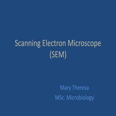 Scanning Electron Microscope- Energy - Dispersive X -Ray Microanalysis (Sem E-dax) | PPT