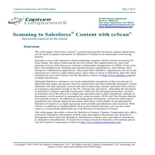 Scan, Import, and Automatically File documents to Salesforce Content with ccScan | PDF | Desktop ...