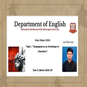 "Scapegoat as an Archetype in Literature” | PPT