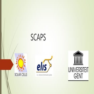 Tutorial On Scaps 1d Simulation Tool Pptx